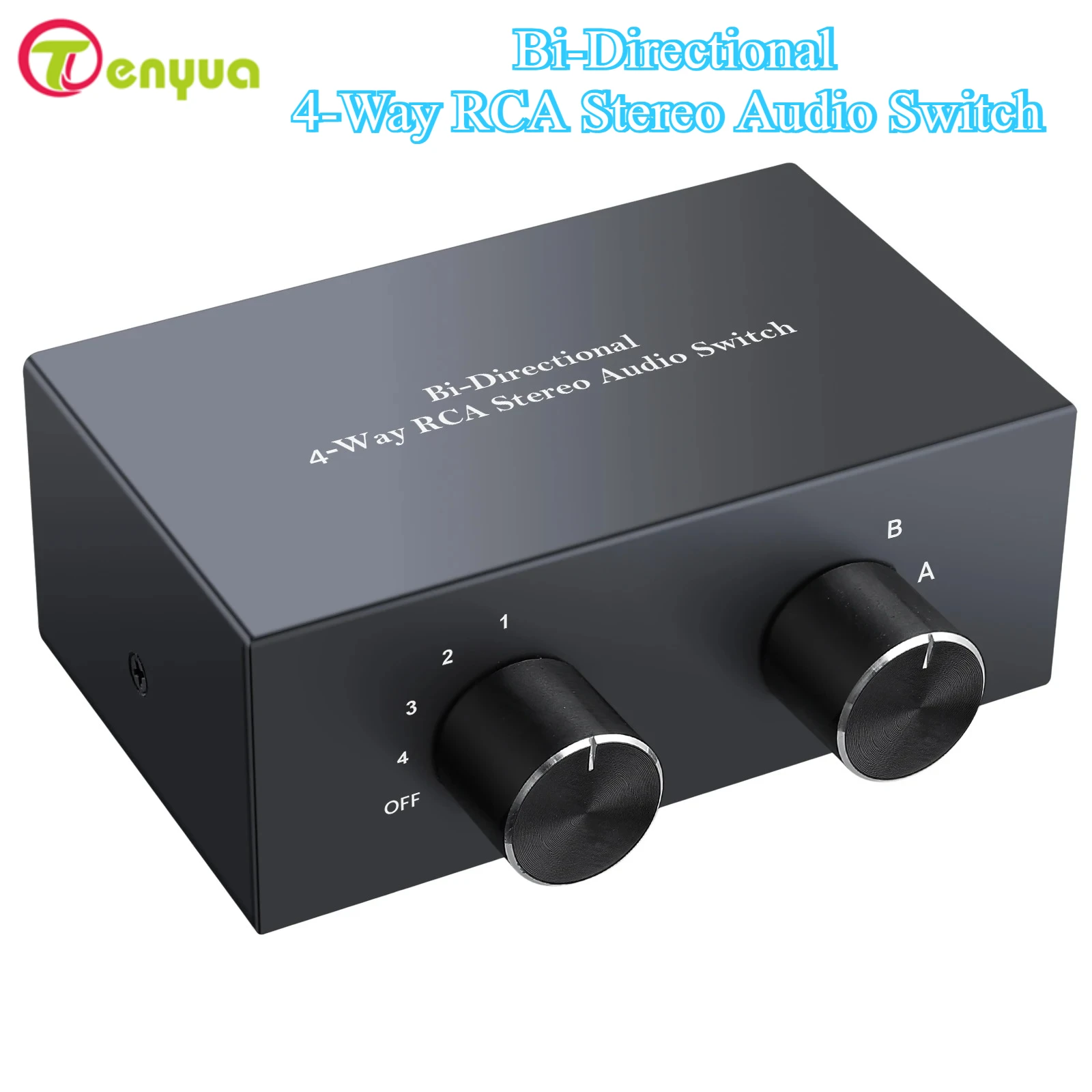 4 Way Bi-Directional RCA Stereo Audio Switch Selector 4X2/2X4 1x2/2x1 L ...