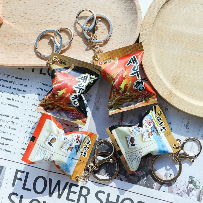 Simulation Korean Snack Keychain Mobile Phone Mini Snack Pendant Car ...