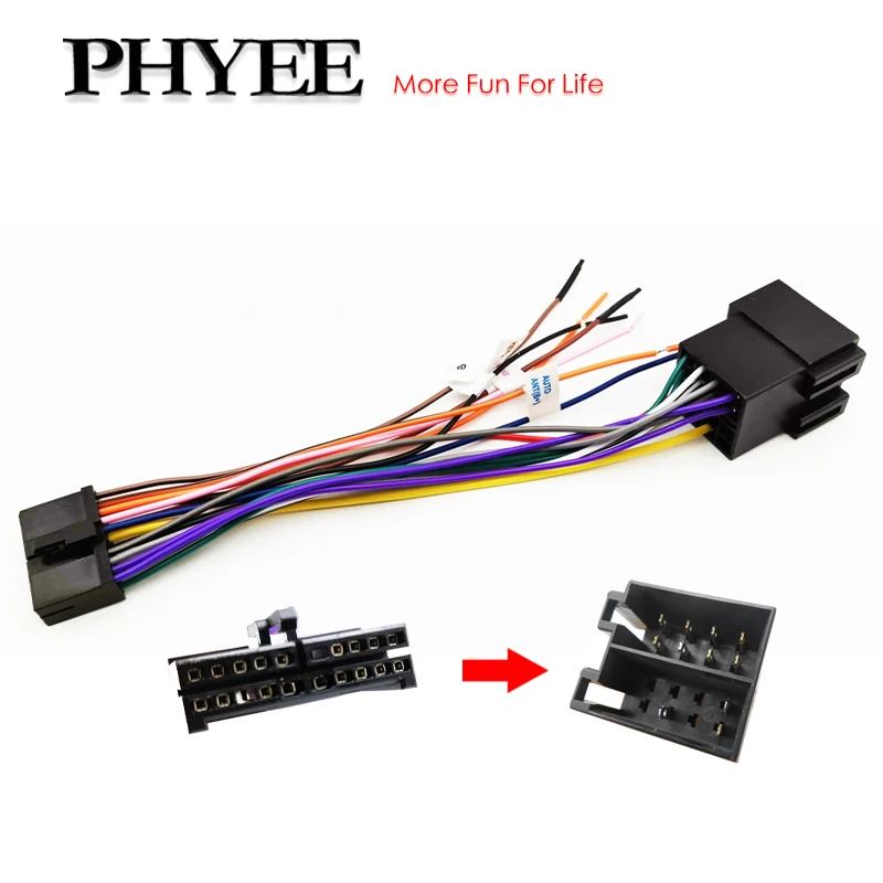 20-Pin-to-ISO-Harness-Adapter-20P-Plug-ISO-Cable-Connector-Wiring ...