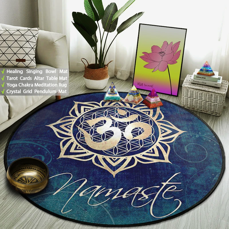 Crown-Chakra-Energy-Mandala-Carpet-Round-Rug-Flower-Of-Life-Yoga ...