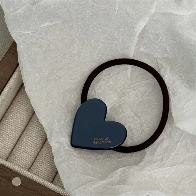 Fashion Acetate Hair Rope Heart Shape Hair Ties Girl Scrunchies Bun ...
