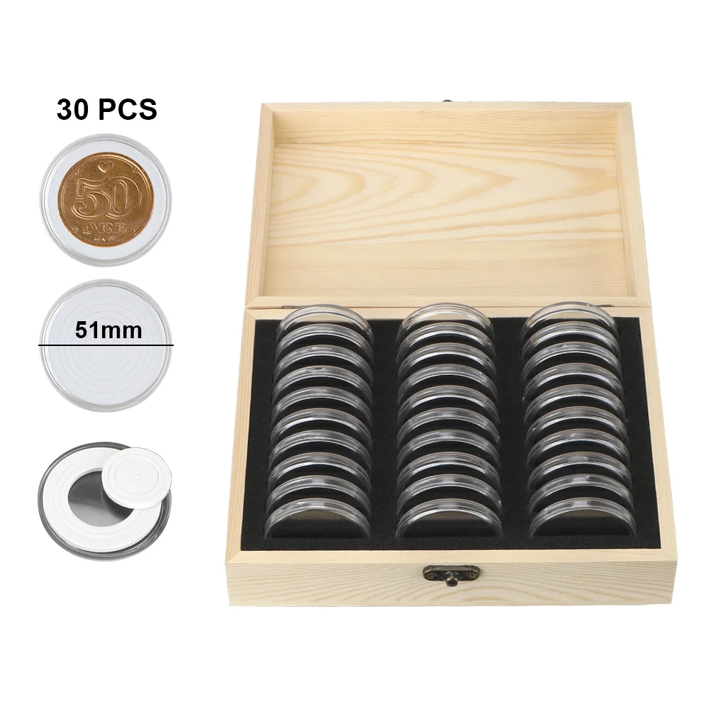 Coins-Storage-Box-20-30-50-100PCS-Adjustable-Antioxidative-Wooden ...