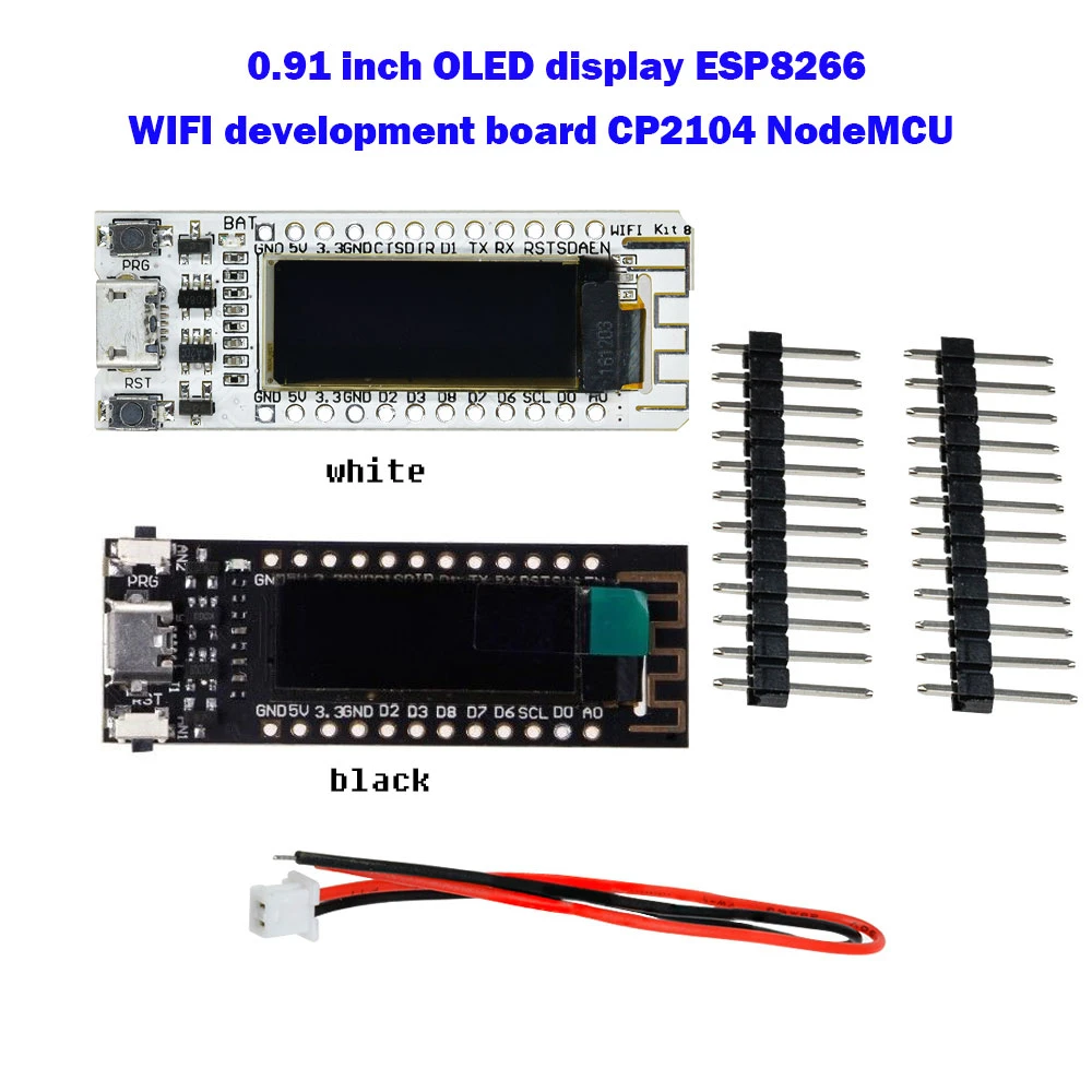 3.3V 5V 0.91 inch OLED Display ESP8266 CP2104 Wireless WiFi Development Board Module Micro USB ...
