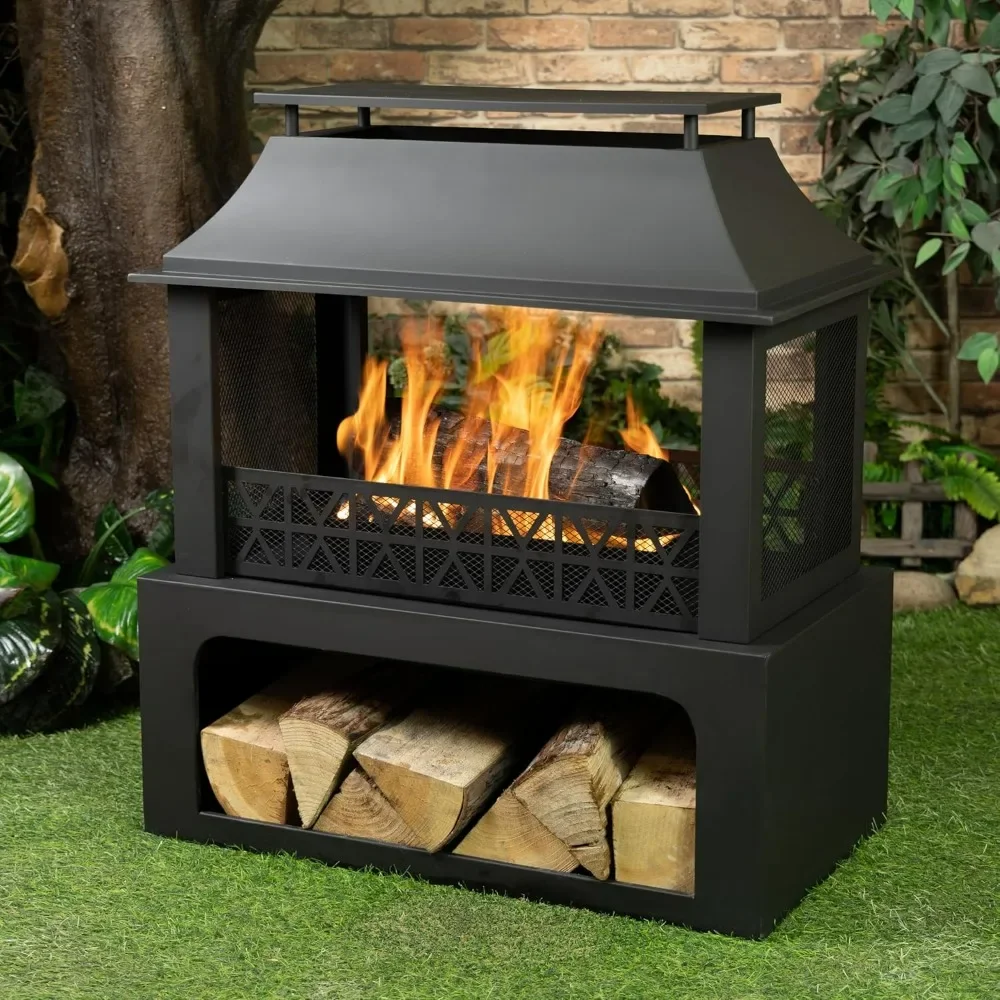 Outdoor-Wood-Burning-Fireplace-Outside-Fireplace-with-Adjustable ...