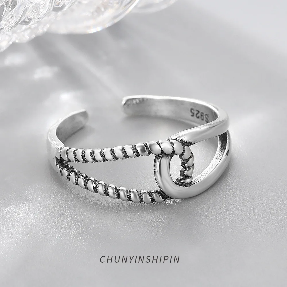 Vintage-Interwoven-Open-Ring-S925-Sterling-Silver-Korean-Style-Minimalist-Jewelry-Fashion-Ring ...