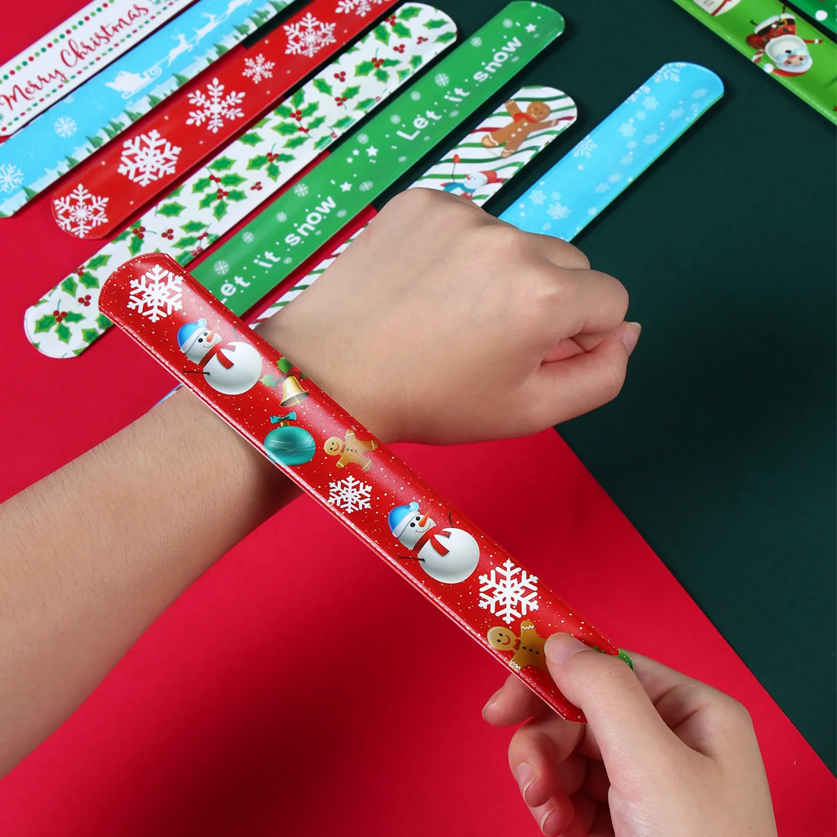 12pcs Christmas Santa Claus Papa Circle Bracelet Christmas Decor for ...