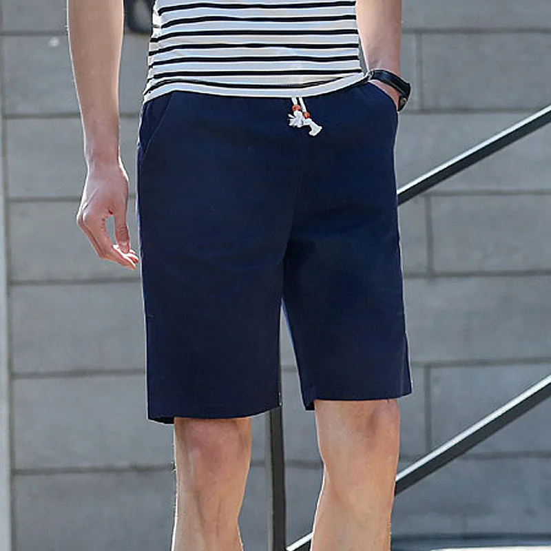 Summer-Mens-Cotton-Shorts-for-Men-Large-Size-Solid-Color-Shorts-Male ...