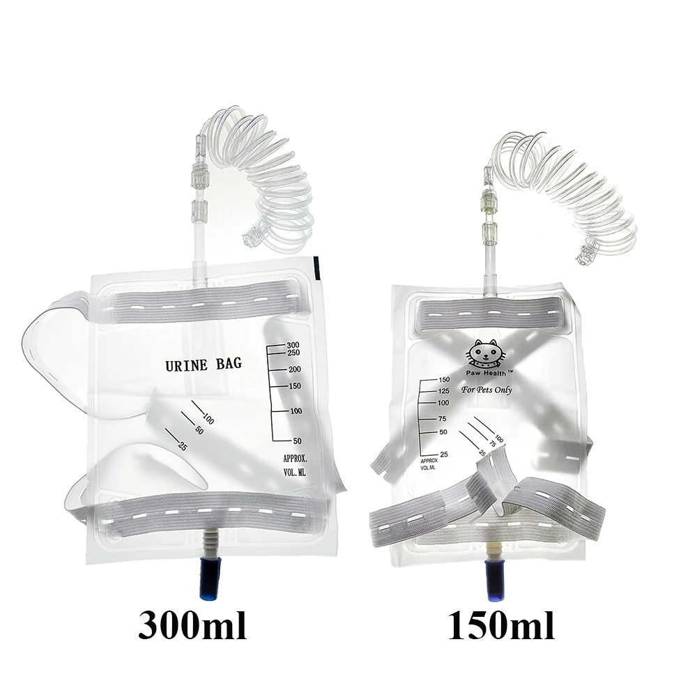 Pet Cat Dog Animal Urine Collection Bag 150ml 300ml Attach Luer ...