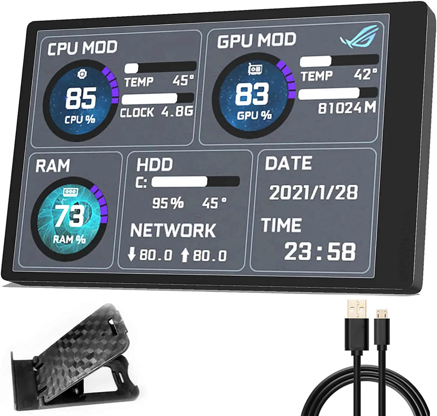 English Version Computer Temp Monitor PC Sensor Panel Display ...