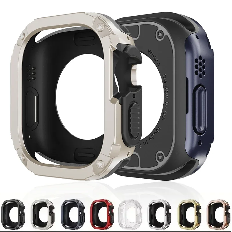 2 in 1 Case for Apple Watch Cover Ultra 41mm 45mm 40mm 44mm 49mm TPU ...