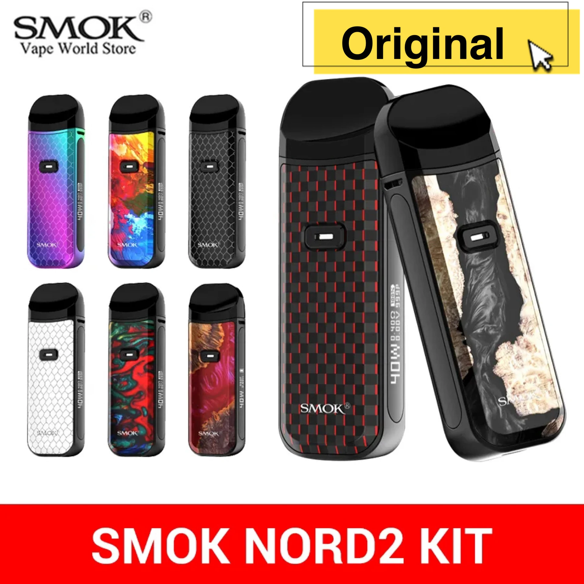 Original SMOK Nord2 Kit Electronic Cigarette Vape Nord 2 Coil RPM Pod ...