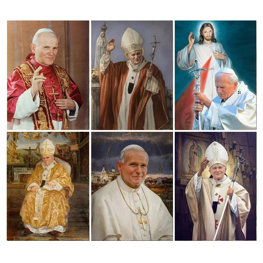 Handicraft Saint Pope John Paul II 5D DIY Diamond Painting kits ...
