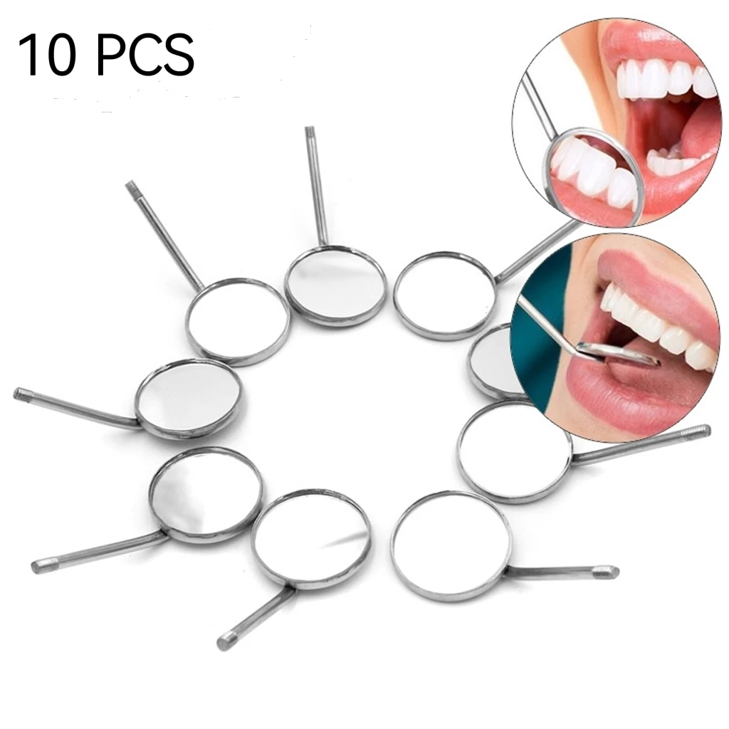 10pc-set-2-2cm-Professional-Dental-Inspection-Mouth-Mirror-Kit-Dentist ...