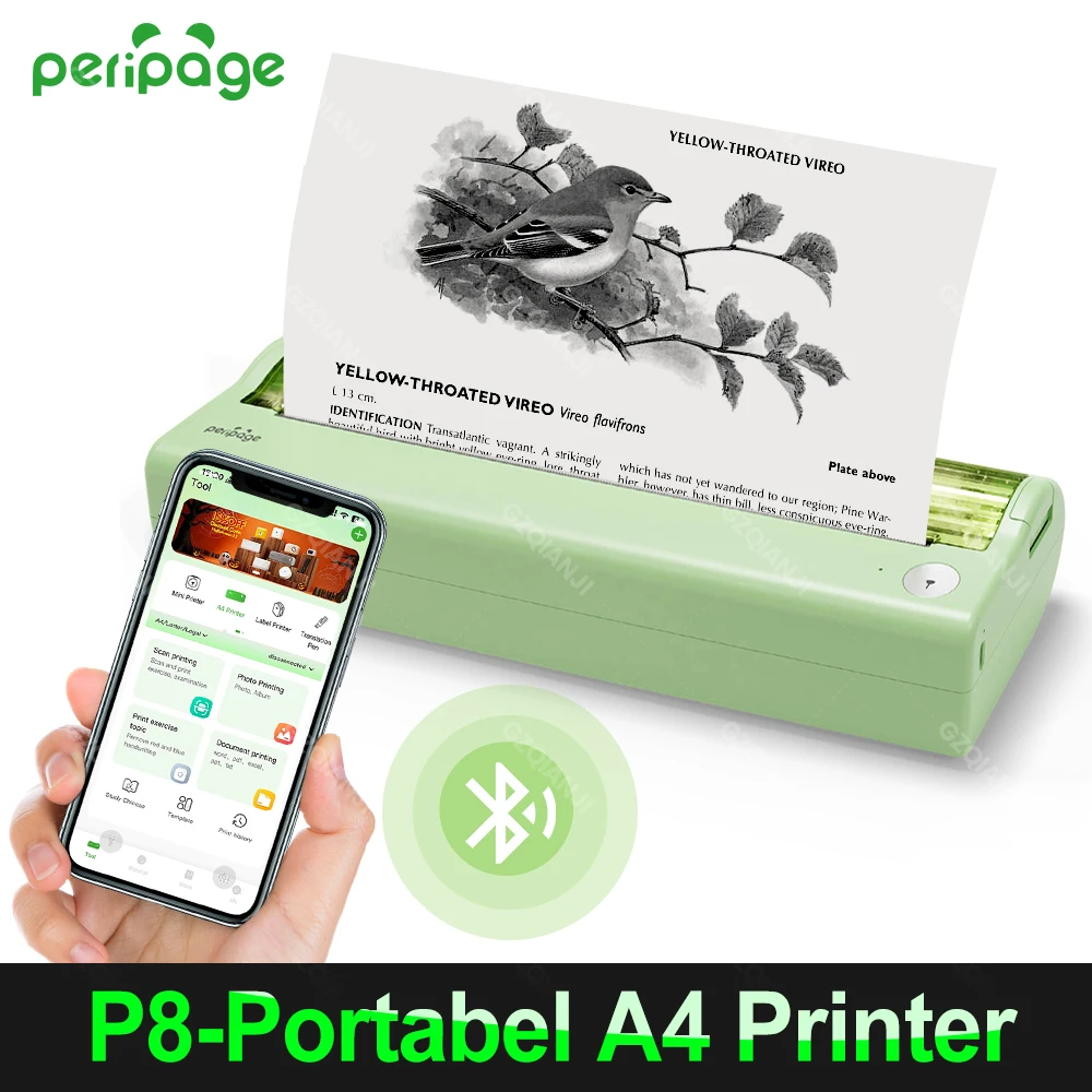 Peripage-P8-A4-Thermal-Printer-Mini-Portable-PDF-Excel-World-Document-Print-Machine-Bluetooth ...