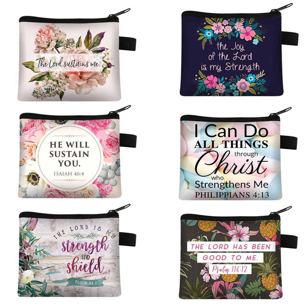 Sustain Bible Verse | Bible Verse Coin Purses | Id Credit Card Holder ...