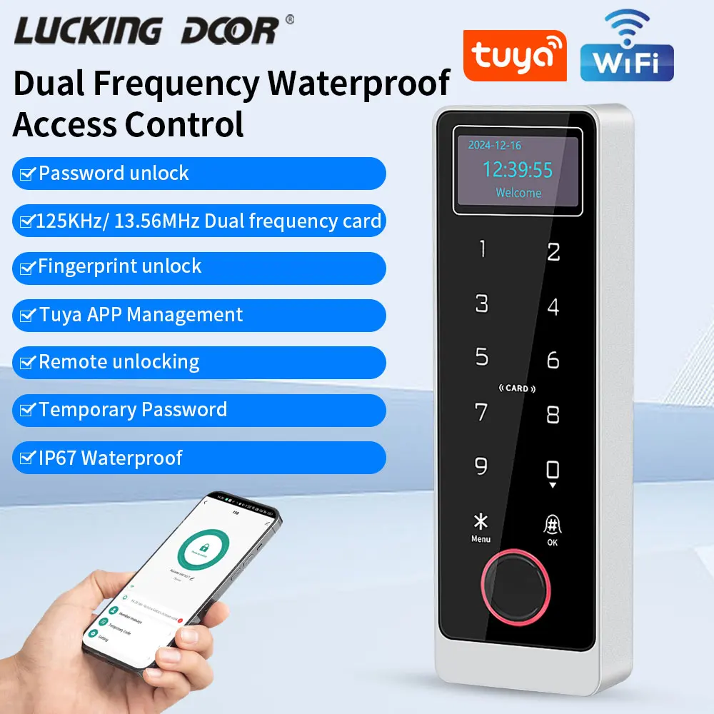 Tuya Access Control with LCD Wifi Mobile Phone APP Remote Door Lock ...