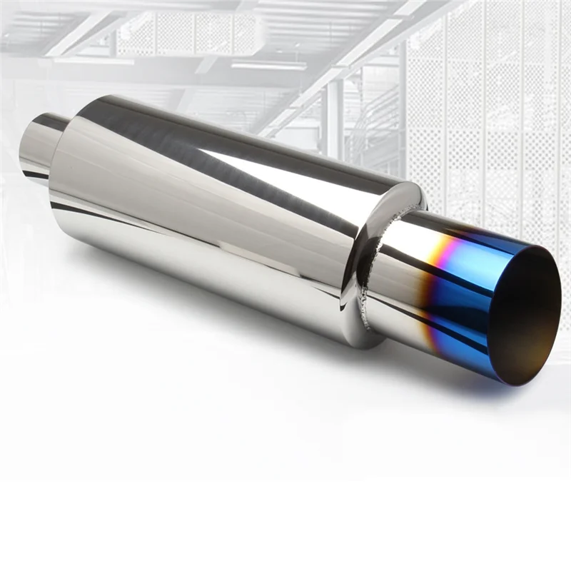 A75F-Universal Car Universal Exhaust Pipe Muffler 2 Inch In & 3 Inch ...