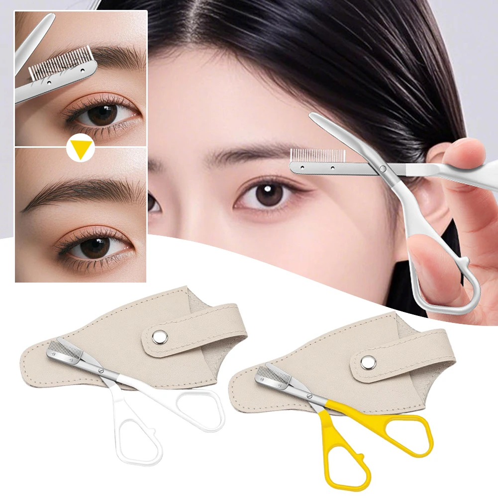 Eyebrow Trimming Scissors With Comb Facial Hair Grooming Shears Set ...