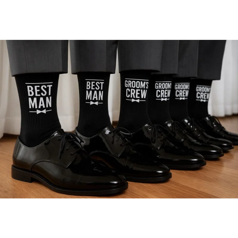 Groomsmen Socks Best Man Groom Crew Wedding Sock Father of the Bride ...