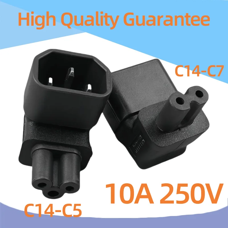 IEC320-C14-male-TO-C5-C7-female-Strainght-Angle-Connector-Adapter-Male ...