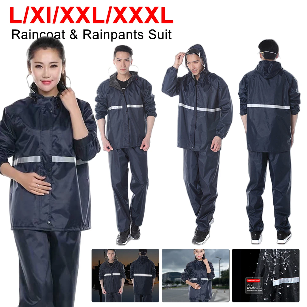 Full-Body-Rainstorm-Raincoat-and-Rainpants-Suit-Waterproof-Poncho-Rain ...