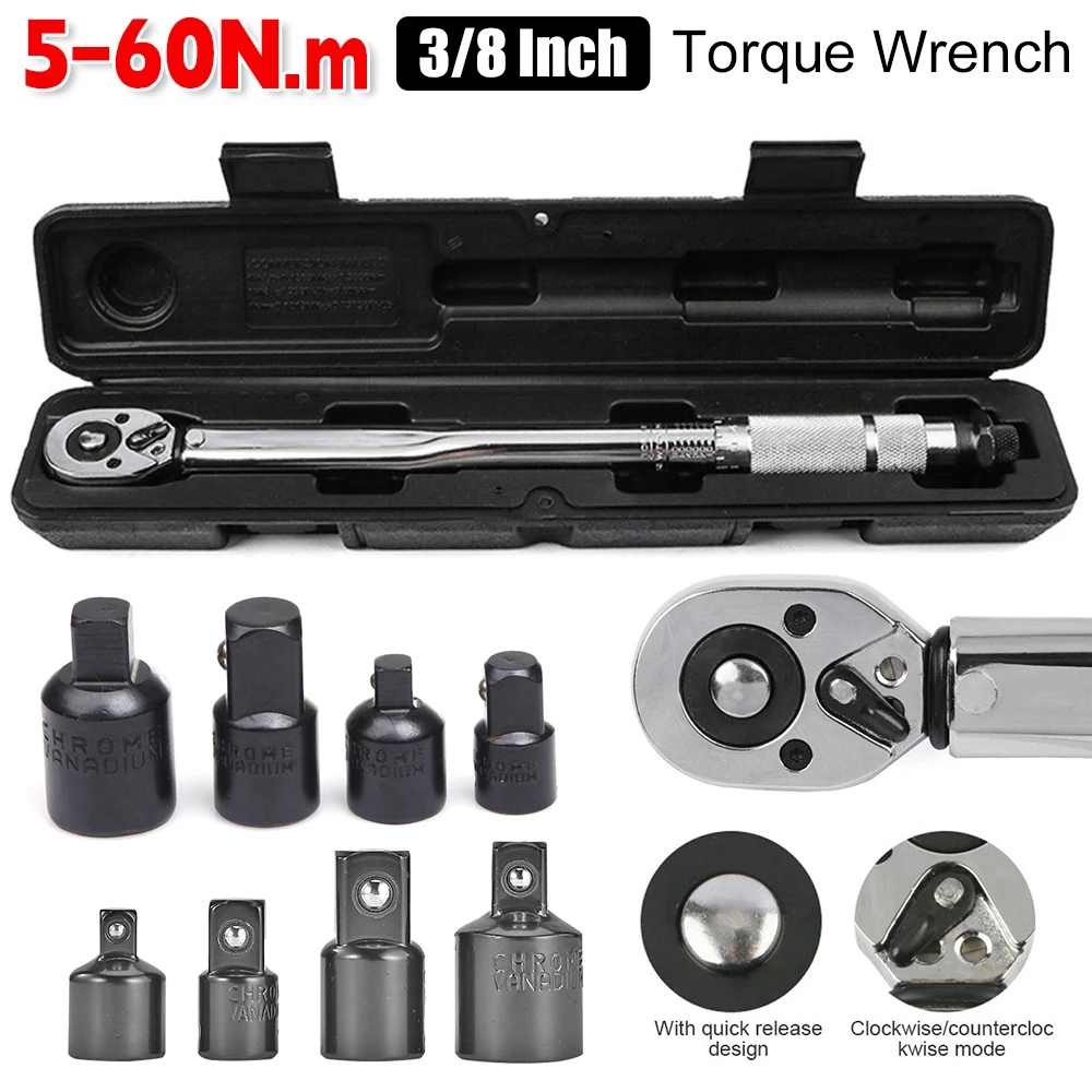 5-60N-m-Precise-Torque-Wrench-Reversible-Ratchet-Key-3-8-Adjustable ...