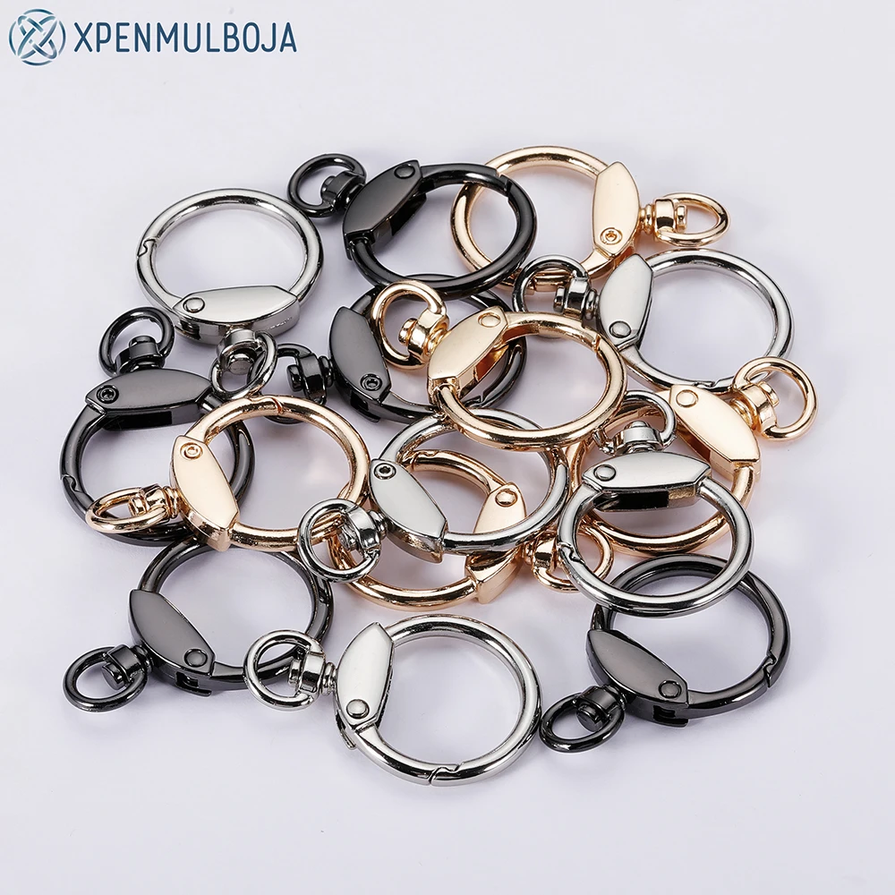1-2-3pcs-Rotatable-Ring-Spring-Clasps-Openable-Round-Carabiner-Keychain ...