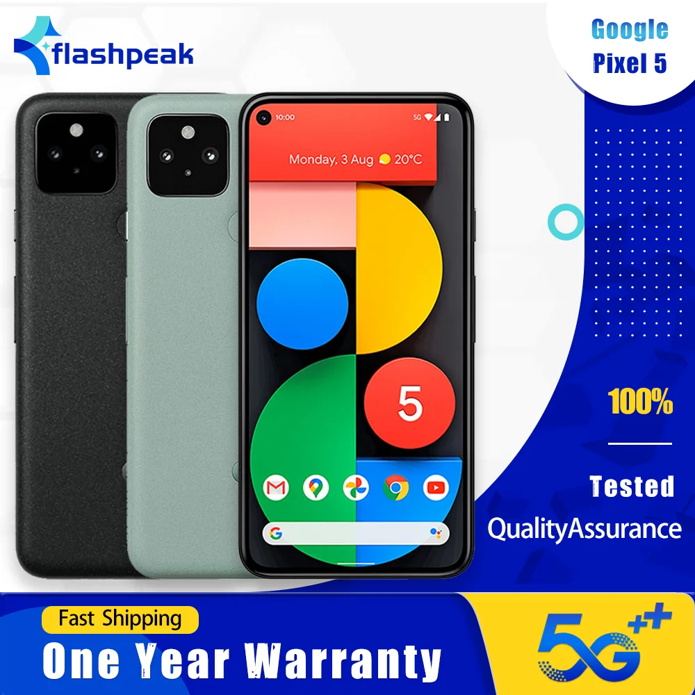 Original Google Pixel 5 5G Mobile Phone NFC 8GB RAM 128GB ROM 90Hz 6.0 ...
