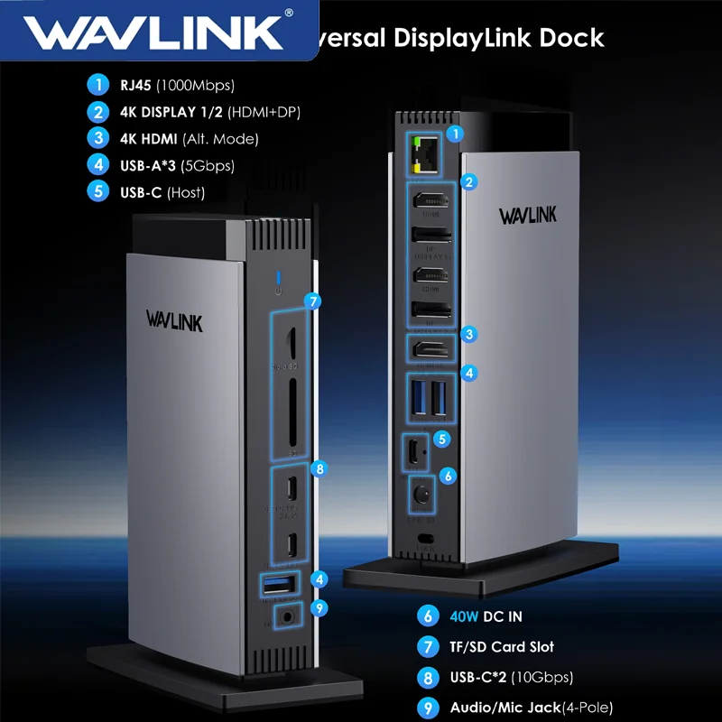WAVLINK-estaci-n-de-acoplamiento-Universal-DisplayLink-Dual-Triple-4K ...