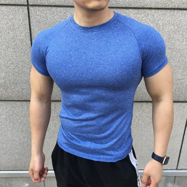 Compression Quick Dry Mens Workout Running T Shirt Mens Fitness