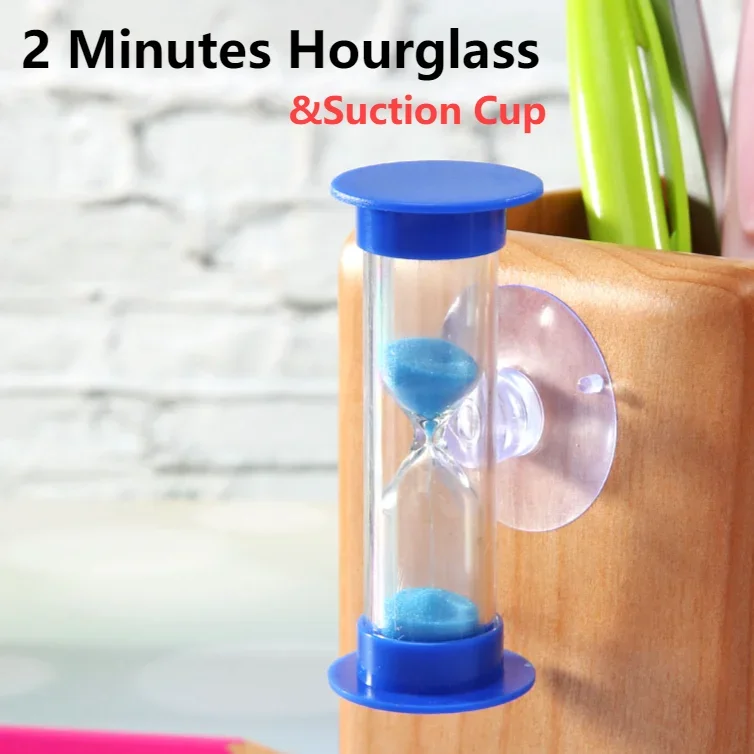 1-5Pcs 2 Minute Hourglasses Timer With Suction Cup Shower Tooth ...