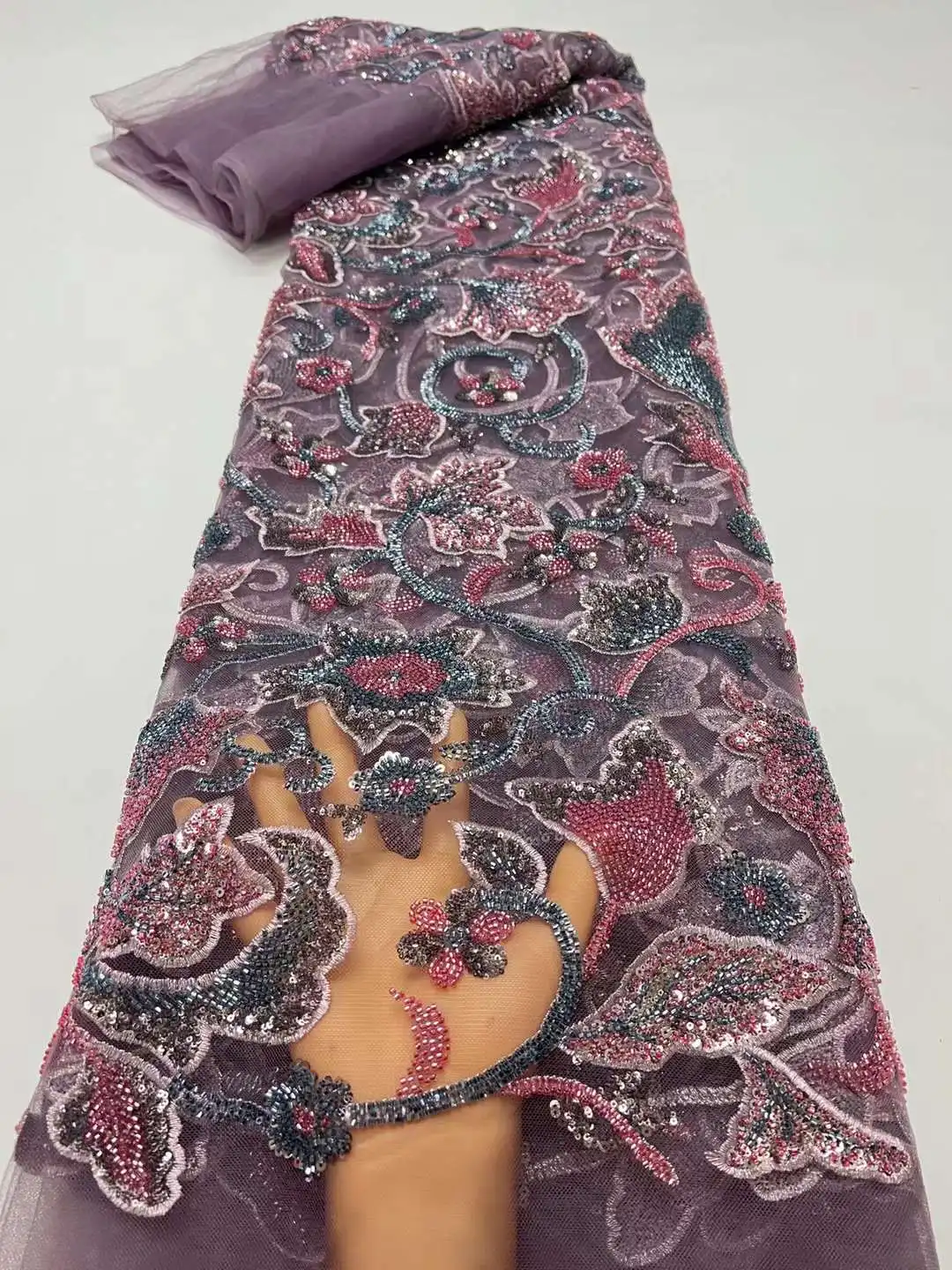 5-Yards-High-end-Heavy-Beaded-Fabric-2024-Latest-African-Luxury-French ...