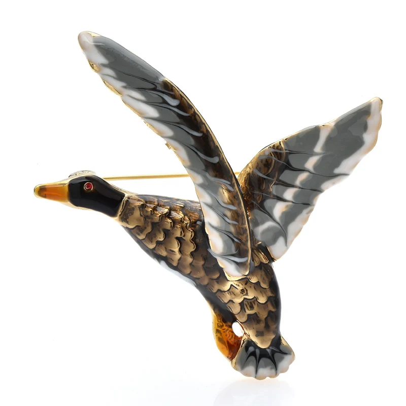 Wuli & bebê voando pato broches para mulheres unissex esmalte grande ...