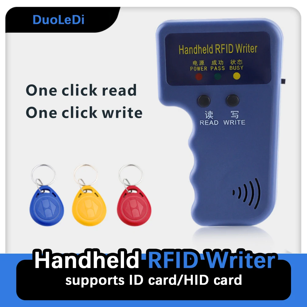 Handheld 125KHz RFID Writer Programmer Reader Tags Card Reader for HID ...