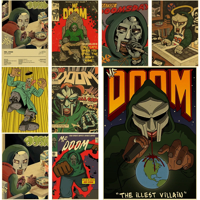 Carteles-Retro-MF-Doom-impresiones-de-papel-Kraft-de-Doomsday-pintura ...