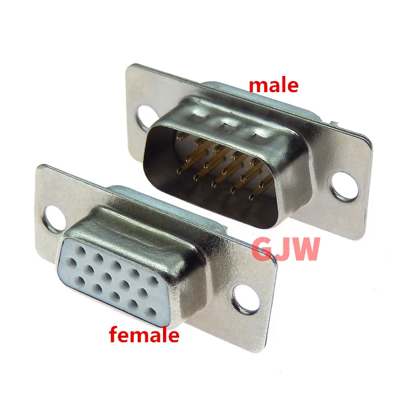 5pcConnector-welding-wire-type-DB15-15-hole-pin-3-rows-VGA-Adapter-male ...