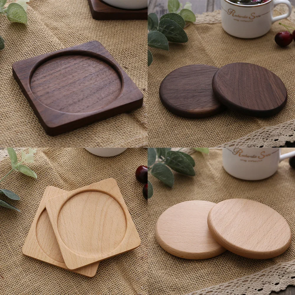 Durable-Wood-Coasters-Stand-Mug-Tea-Coffee-Cup-Pad-Heat-Resistant-Drink ...