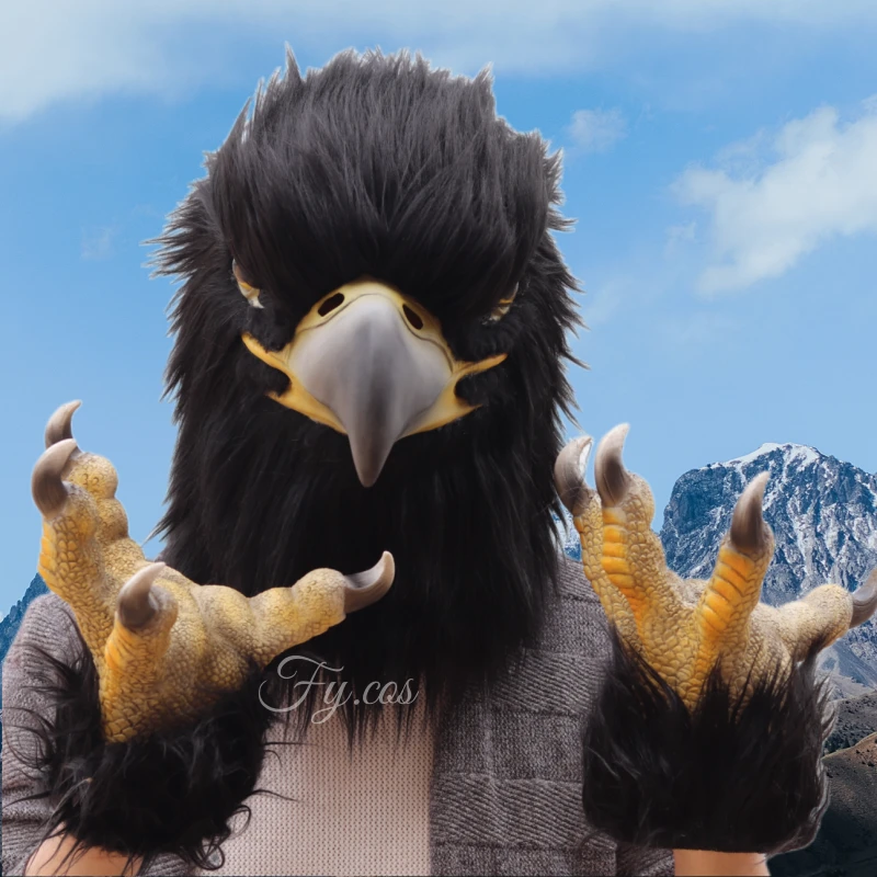Eagle Mask Furri Raptor Mascara Latex Full Face Cosplay Rave Bird ...
