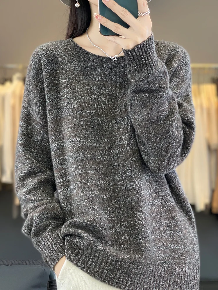 Autumn-Winter-Women-s-Sweater-Pullover-100-Merino-Wool-Knitwear-O-neck ...