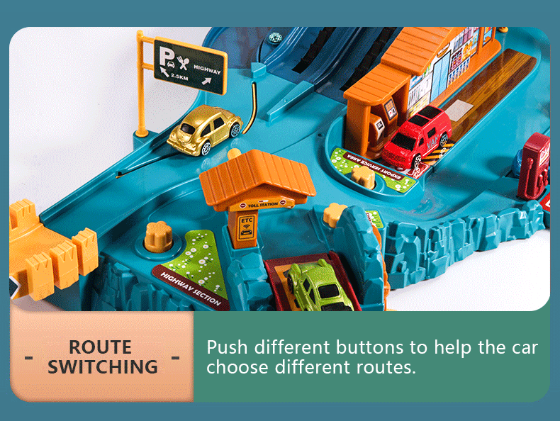 Toy Car Ramp Track Dinosaur Climbing Hills Railcar Colorful Vehicles ...