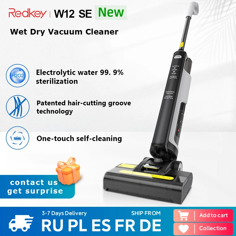 Redkey W12 Se – Aspirateur Sec Et Humide Multi-surfaces, Machine Intelligente Verticale Sans Fil ...