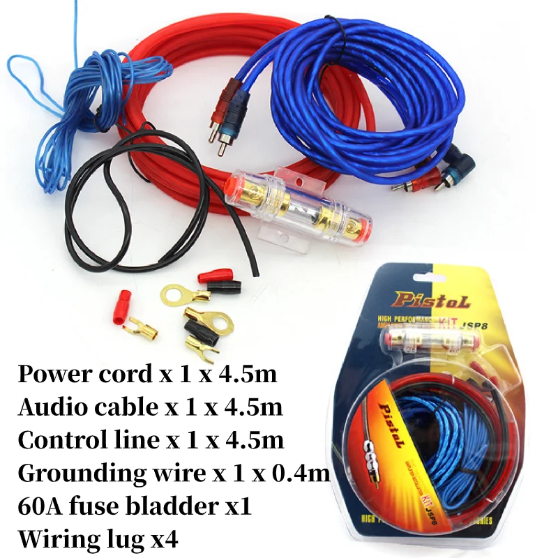 Subwoofer Speaker Holder Wiring Amplifier Installation Kit 1500W 60 AMP ...
