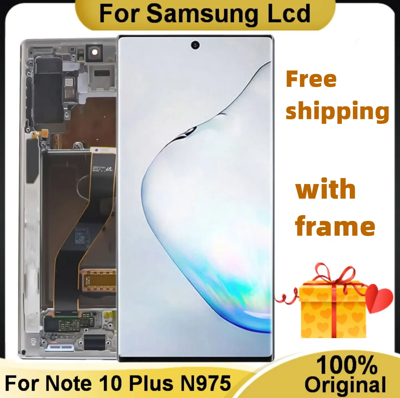 Original Screen For SAMSUNG Galaxy Note 10 Plus Display With Frame 6.8 ...