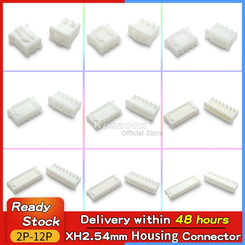 Keszoox JST XH2.54 Connector 2.54mm Pitch Socket Housing Terminals Plug ...