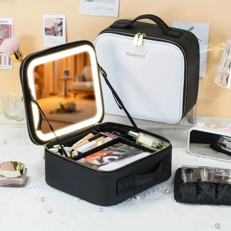 3-Color-Portable-Travel-Makeup-Bag-with-Mirror-and-Rechargeable-LED ...