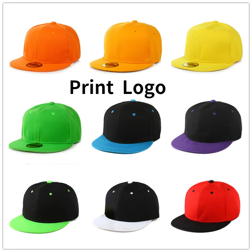 DIY-Print-Custom-Logo-Flat-Brim-Baseball-Cap-Women-Men-Spring-Summer ...