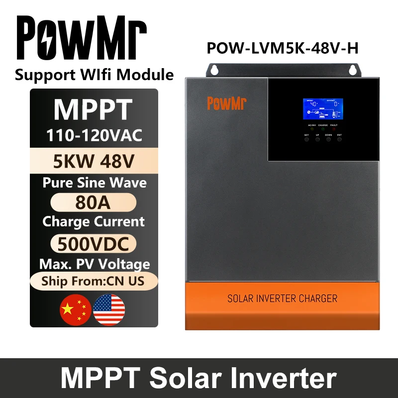 PowMr-All-in-One-5000W-MPPT-Solar-Inverter-Pure-Sine-Wave-Inverter-110V ...