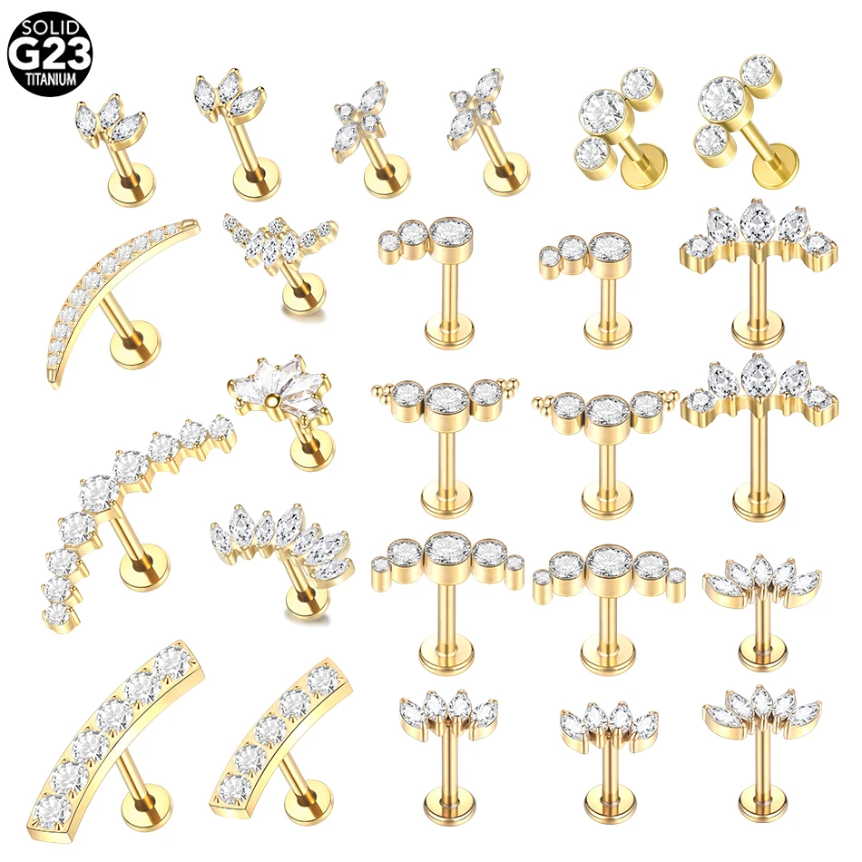 1PC-Titanium-Zircon-Labret-Piercings-Lip-Rings-Gold-Color-CZ-Cartilage ...