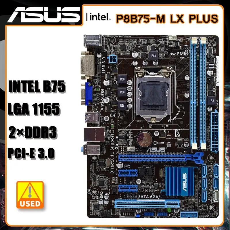 Placa mãe lga 1155 asus P8B75 M lx plus 1155 placa mãe ddr3 intel b75 ...