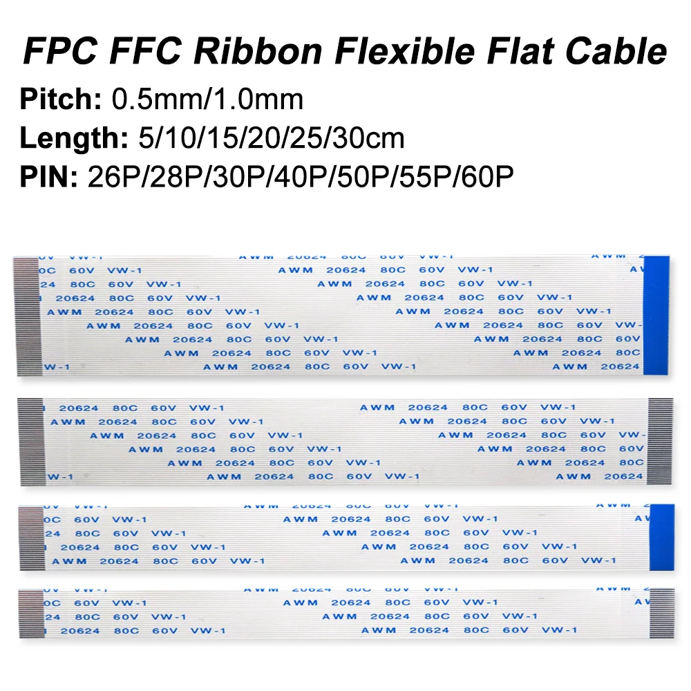 10PCS-A-Type-B-Type-FPC-FFC-Ribbon-Flexible-Flat-Cable-26P-28P-30P-40P ...